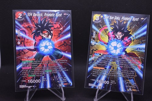 SS4 Prismatic Burst set of 6 (non foil) Broly,Goku,Gohan,Bardock,Vegeta ...