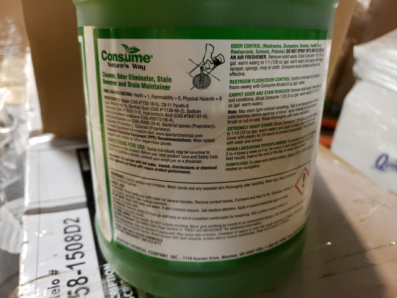 Spartan Consume Nature's Way Cleaner Odor Eliminator Stain Remover 1 ...