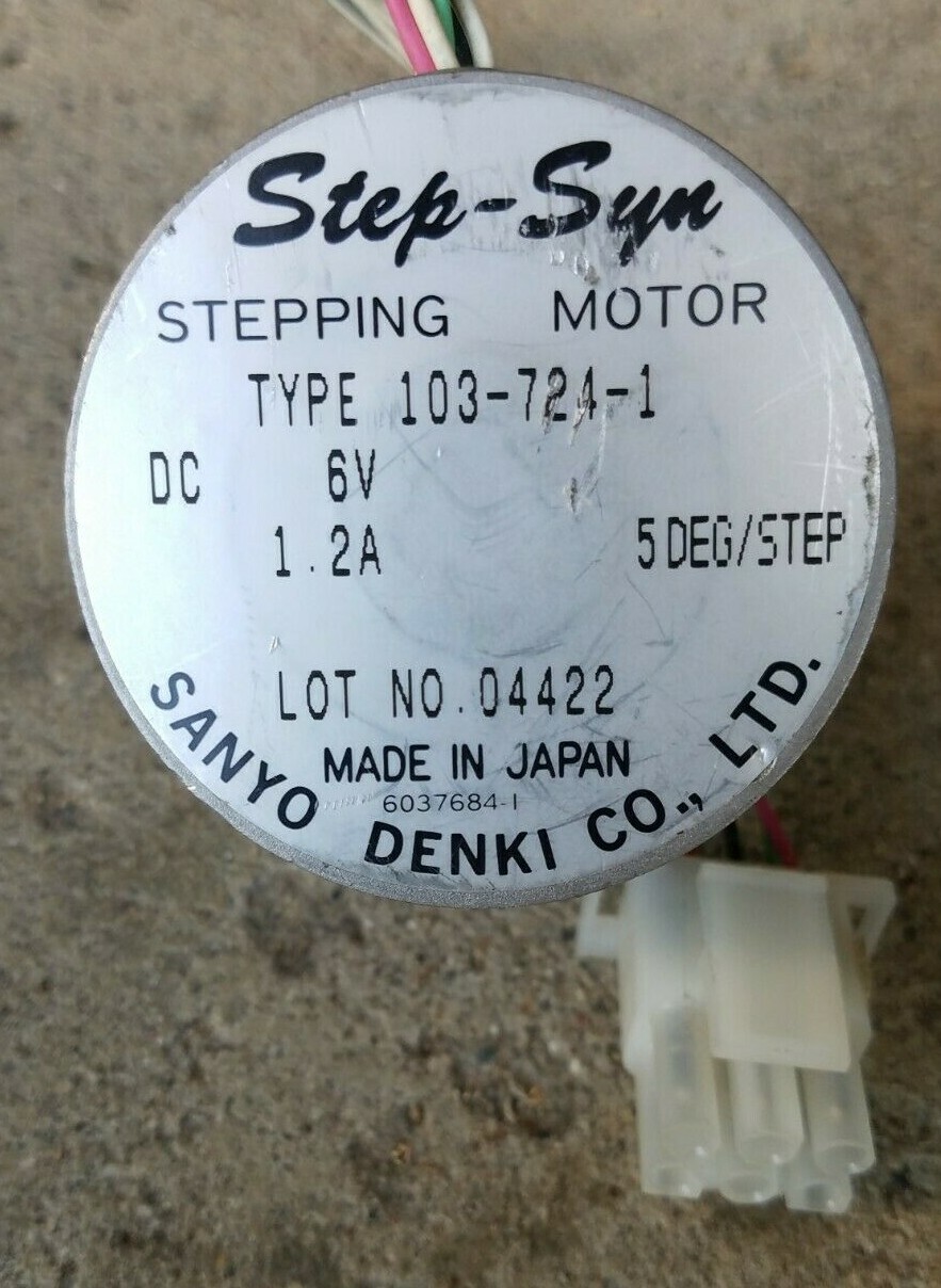 Sanyo Denki Step-Syn 6 vdc, 1.2 amp, 5 Deg/Step Stepping Motor 103-724 ...