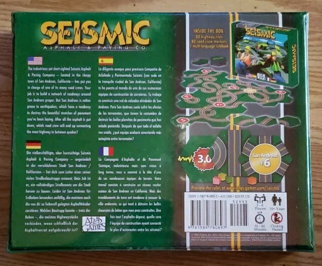 New Seismic Asphault & Paving Co Board Game Strategy Road Building ...