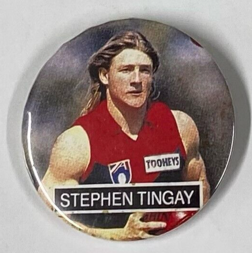 VFL/AFL VINTAGE MELBOURNE PLAYER STEPHEN TINGAY COLLECTABLE TIN BADGE ...