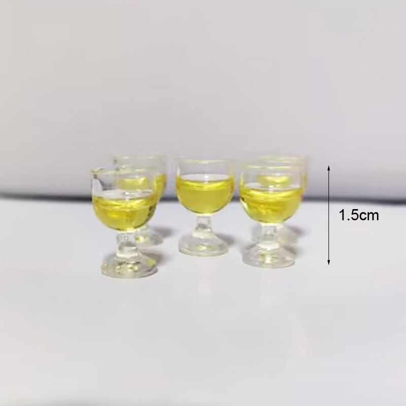 10 Dollhouse Miniature Wine Glasses Cup Goblet Bar party Drink ...