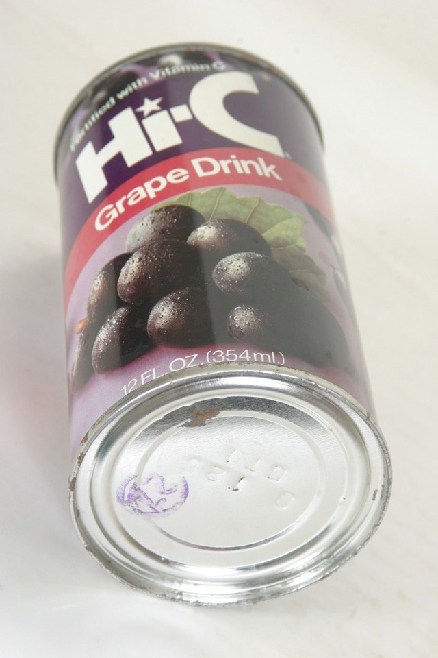Hi-C Grape Drink Soda Can -12oz S/Steel Juice Tab | eBay
