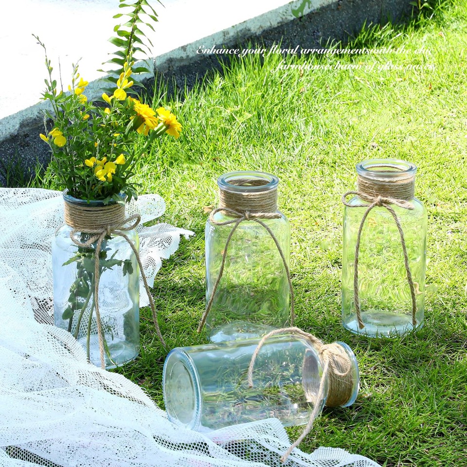 Vintage Clear Glass Vases for Flowers – Set of 12 Decorative Cylinder ...