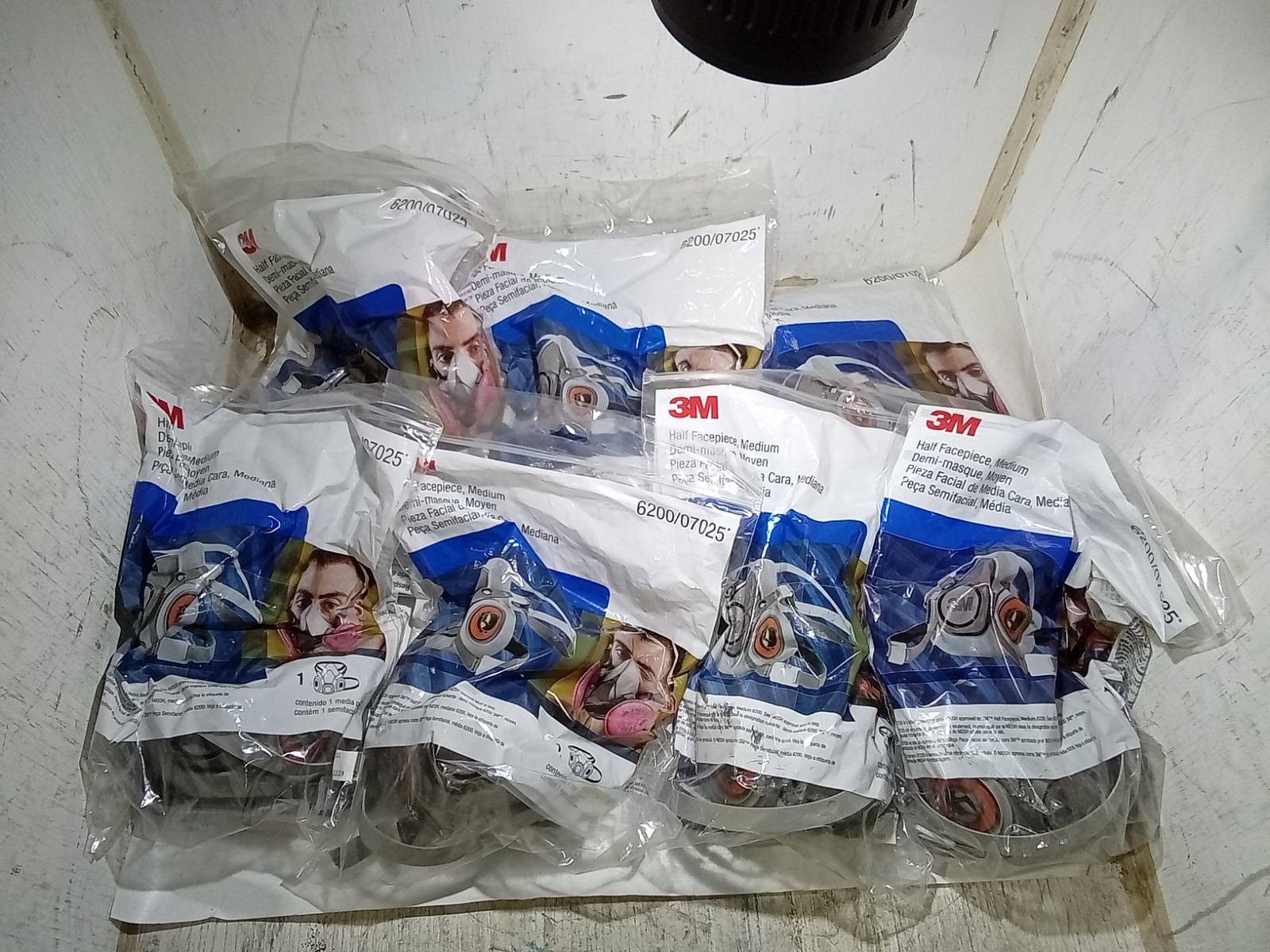 LOT OF 7 3M 6200/07025 Half Facepiece Reusable Respirator Mask - Size M ...