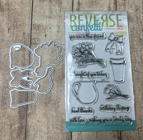 Reverse Confetti Designs Tulips Clear Stamp & Die Set ~New/No Longer ...