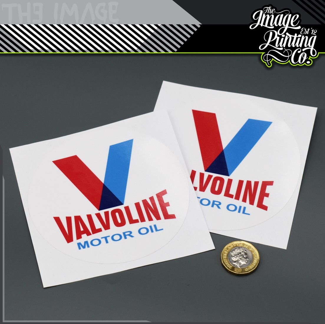 White Valvoline Motor Oil Logo Decals x2 - 100mm x 100mm - Sticker ...