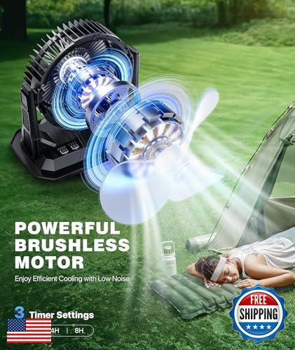 Portable Misting Fan with Ice Cube Tray-20000mAh Rechargeable Battery ...