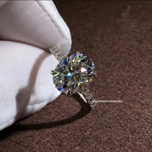 2Ct Lab Created Oval Cut Diamond Solitaire Engagement Ring 14K White ...