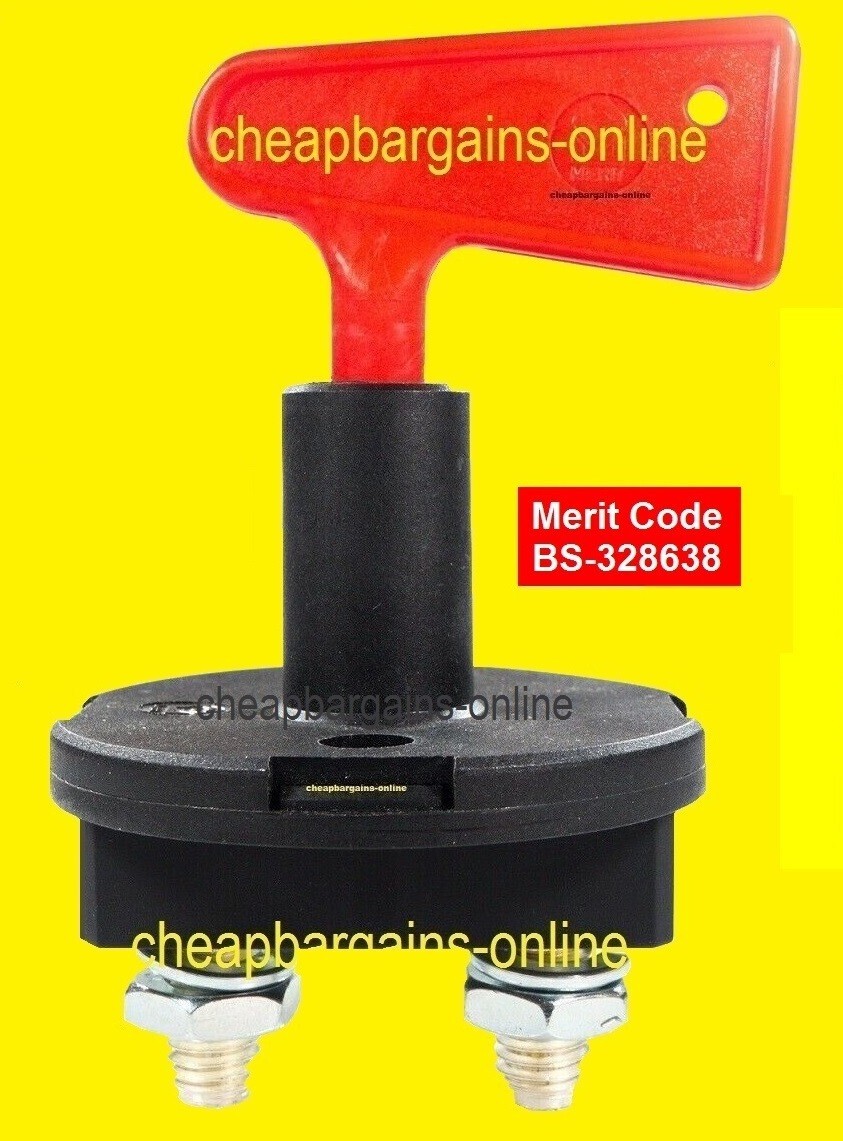 12V 24V MERIT BATTERY SWITCH MAIN ISOLATION SWITCH & KEY CAR TRUCK KILL ...