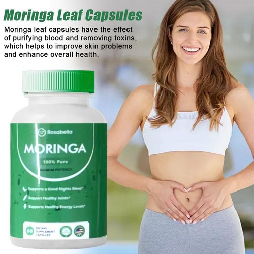 Moringa Powder Capsules 60X Pure Nutrient-Rich Moringa Powder Supports Ener. | eBay