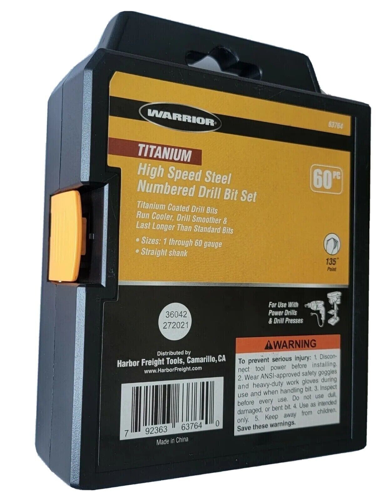 Titanium Coated High-Speed Steel Numbered Drill Bit Set, 60-Piece | eBay