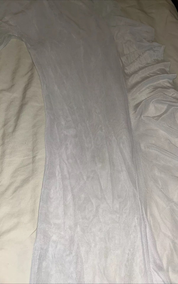 See Thru Tule Large White Mesh Stretch Swimwear Cover Up Polyester ...