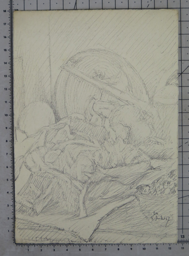 Drawing Antique Work By French Painter Leon Nancey Signed Dated NZ8 ...