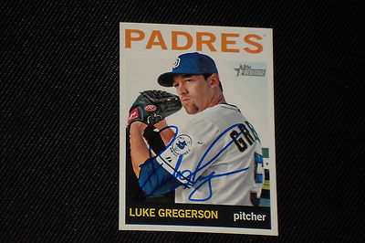 LUKE GREGERSON 2013 TOPPS HERITAGE SIGNED AUTOGRAPHED CARD #403 PADRES ...