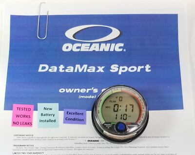 Oceanic Datamax Sport Puck Scuba Dive Computer + Manual NICE!!! #5111 ...