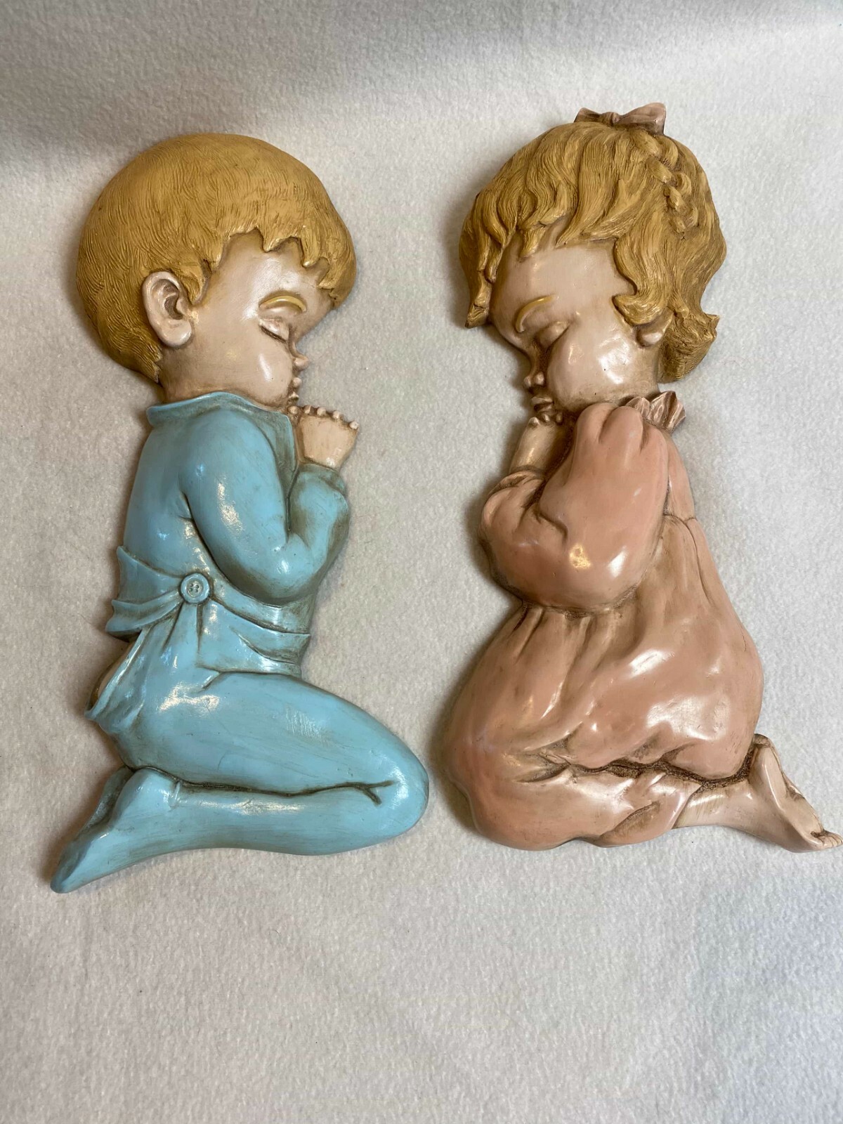 Vintage Praying Boy and Girl Wall Hangings - Nursery Decor | eBay
