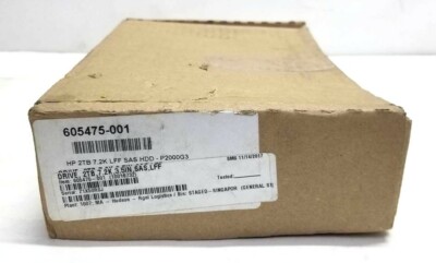 HP 2TB 6G 7.2K 3.5 " P2000 SAS AW555A 605475-001 Dual Port Mdl HDD ...