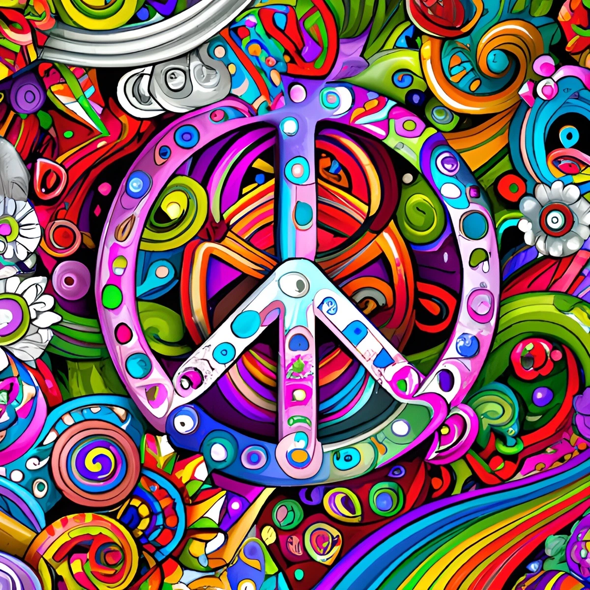 Trippy Peace Sign Drawings