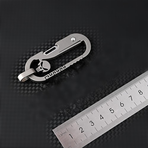 Titanium Alloy Key Chain Carabiner tool Foldable Outdoor EDC Multi Tool ...