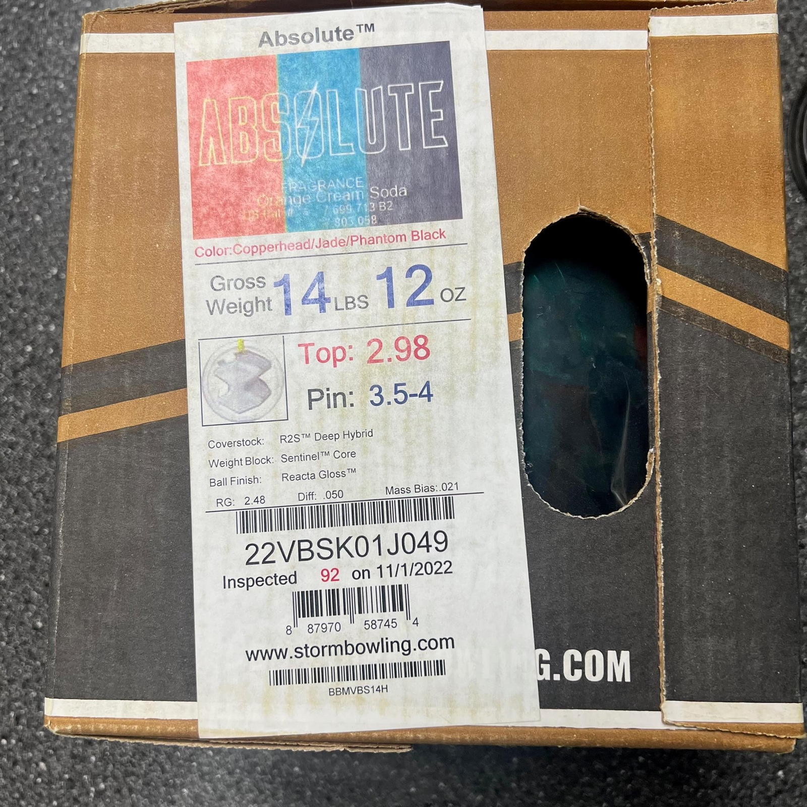 Storm Absolute 14 lbs 12 oz NIB Bowling Ball! Free Shipping! Undrilled ...