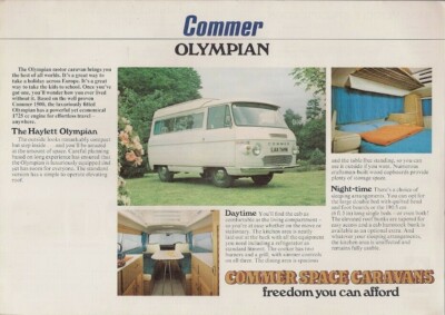 Commer 1500 Series Spacevan Olympian Caravan 1974-75 UK Single Sheet ...