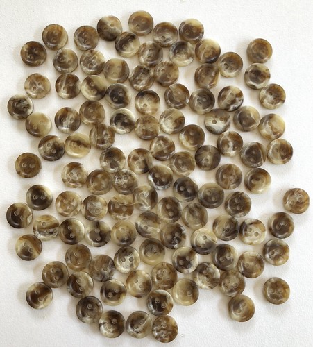 100 Shirt Buttons Mottled Toffee & White Vintage 1980's 7/16" 11mm ...