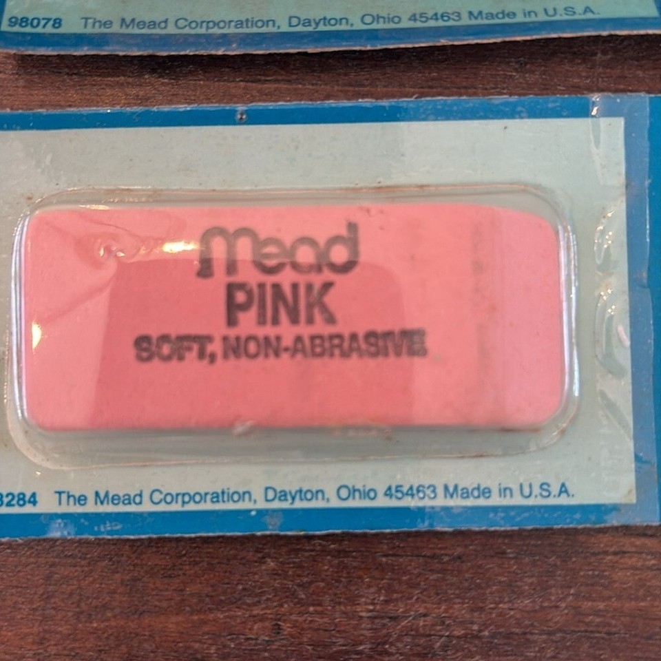 Vintage Mead Ink & Pencil Pink Erasers – 1980s/1990s – NOS (New Old ...