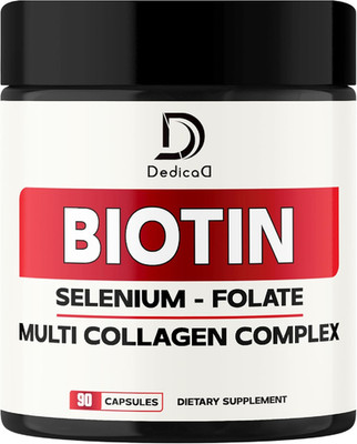 Biotin Supplement 500Mg - Combined Selenium, Folate & Collagen - 90 ...