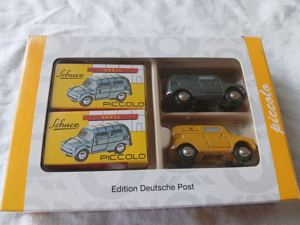 Schuco Piccolo 3929S VW Fridolin 1:90 Deutsche Post, 1 x grau 1 x gelb ...