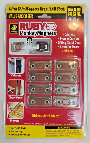 RUBY Monkey Magnets AS-SEEN-ON-TV, Ultra-Thin Magnetic Plates Keep It ...