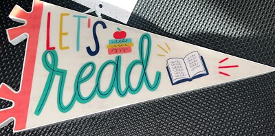 Let’s Read Flag Plaque Lady Louise Designs Preschool Teacher Library ...