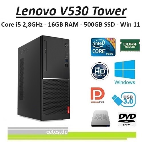 Lenovo ThinkCentre V530 Tower PC Core i5 2,8GHz, 16GB, 500GB, DVDRW ...