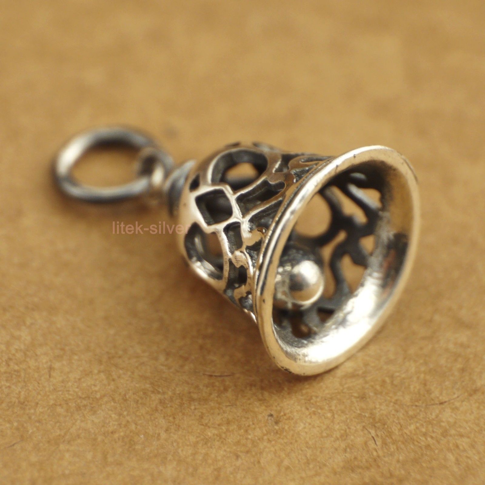 Vintage 925 Sterling Silver Bell Ring Charm Pendant A2006 | eBay