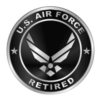US Air Force Retired Military 1 Color Window Wall Vinyl Decal Sticker ...