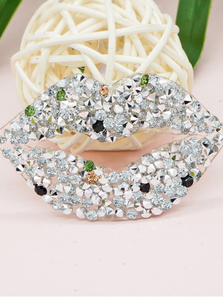 1pc Lip Design Iron-on Patch Crystal Rhinestone Lip Patch Sticker For ...