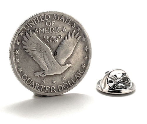 Rare Eagle in Flight Lapel Pin Standing Liberty Pin Quarter Coin Pin ...