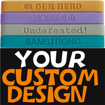 100 Custom Wristbands - IN MEMORY bands, you design Debossed Silicone ...