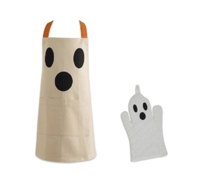 Halloween Ghost Child Size Chef Apron Plus Matching Ghost Oven Mitt 100 ...