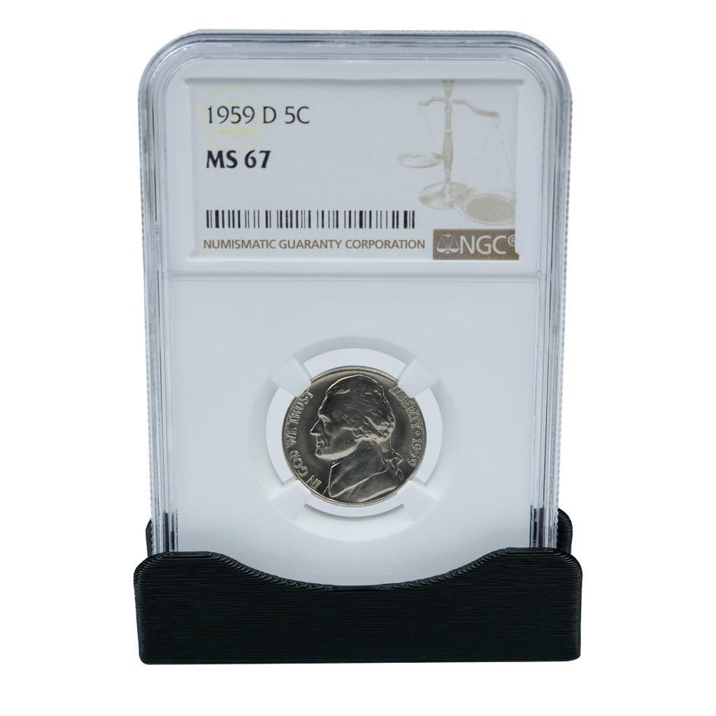 (5) Coin Slab Holder Display Stand PCGS NGC ICG Plastic Easel Storage ...