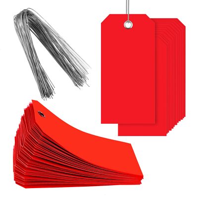 200 Pieces 4 3/4" x 2 3/8" Plastic Shipping Tags with Wire Waterproof ...