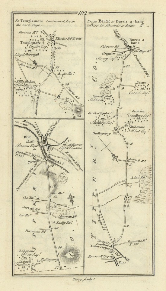 #191 Clonmell to Thurles, Nenagh & Birr. Borrisoleigh. TAYLOR/SKINNER ...