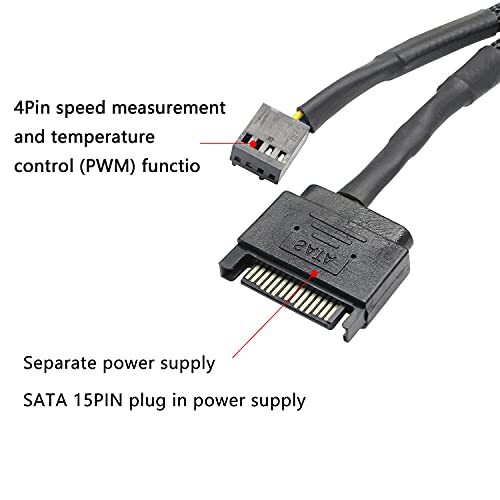 Sata To 3 Pin 4 Pin Pwm Fan Adapter Splitter Hub For 12v Desktop ...