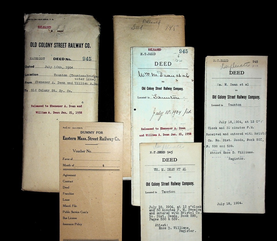 Old Colony/Eastern Mass. Street Railway trolley Deeds - Taunton, MA (7 ...