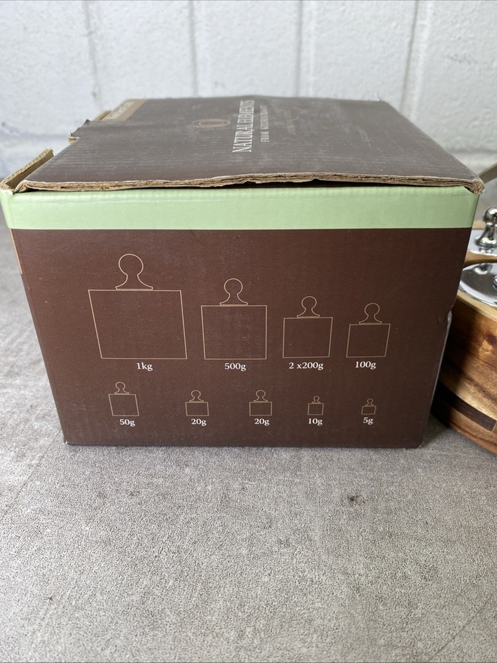 KITCHEN CRAFT, Acacia Wood Storage Holder & 8 IMPERIAL Weights for ...