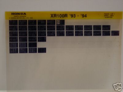 Microfiche Honda Motorcycle Fiche for 1993-1994 XR100R | eBay