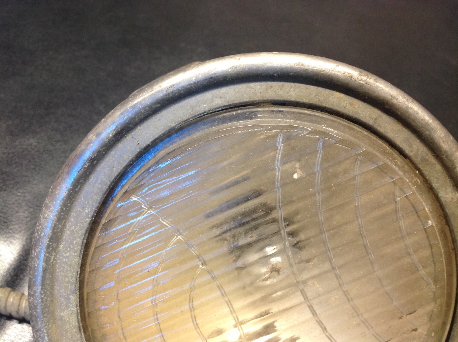 LQQK! Early cowl Lamp glass LENS vintage fender LIGHT old Auto antiQue ...