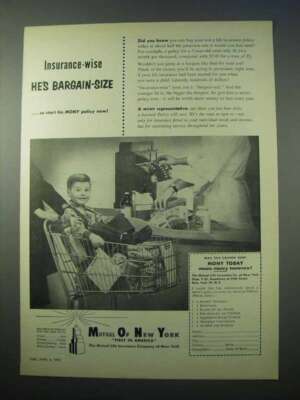 1953 MONY Insurance Ad - He's Bargain-Size | eBay