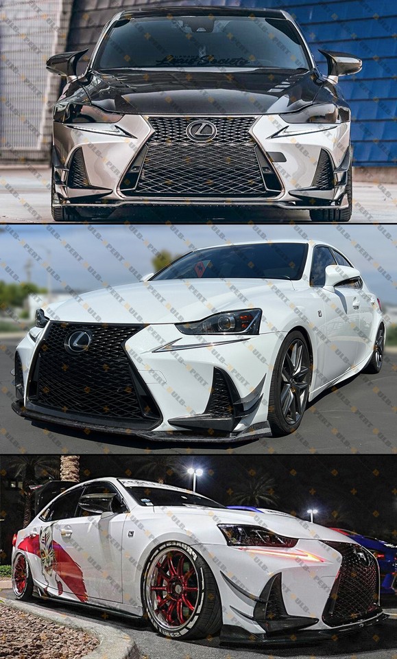 Carbon Fiber Bumper Winglet Aero Canard Fins For 17-20 Lexus IS200t ...