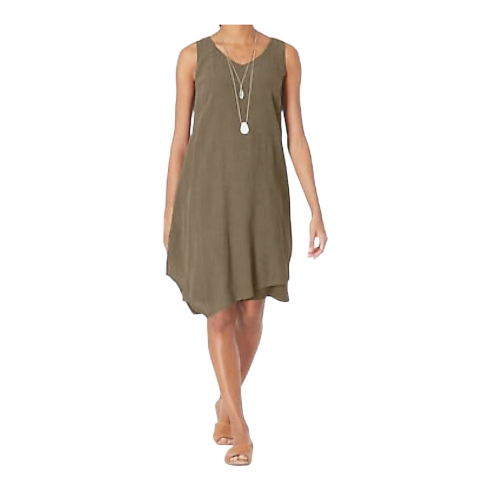 Pure Jill Textured mixed media dress, brown Size XS - Gem